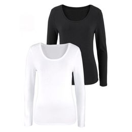 Vivance by Lascana Langarmshirt in schwarz, wei&szlig; | Gr.: 36-38