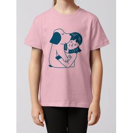 wat? Apparel T-Shirt M&auml;dchen und Hund in Rosa | Gr.: 122/128
