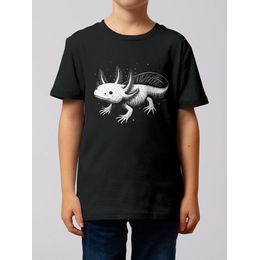 wat? Apparel T-Shirt Axolotl in Schwarz | Gr.: 98/104