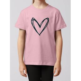 wat? Apparel T-Shirt Herzi in Rosa | Gr.: 110/116