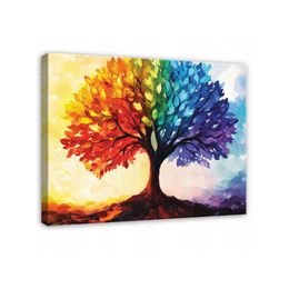 WALLARENA Leinwandbild Baum in Bunt | Gr.: 40 x 30 cm
