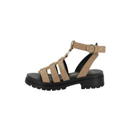 Les Trop&eacute;ziennes par M Belarbi Flache Ledersandalen von Tobosued Braun | Gr.: 36