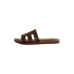 Les Trop&eacute;ziennes par M Belarbi Flache Ledersandalen &bdquo;Emia&ldquo; Braun | Gr.: 42