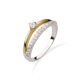 Elli Ring 925 Sterling Silber Ring Set in Zweifarbig | Gr.: 58