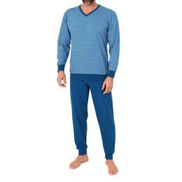 Normann Langarm Schlafanzug Pyjama Streifen in rot | Gr.: 52
