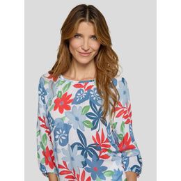 Rabe Damen Klassische Blusehimmelblau, Gr. 40, bedruckt, Web, Obermaterial: 100% Viskose, Blusen, mit All-Over Print