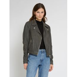 Mustang Damen Lederjacke "31022101", grau, Gr. L, Obermaterial: 100% Lammleder. Futter: 100% Baumwolle. &Auml;rmelfutter: 100% Polyester. Taschenfutter: