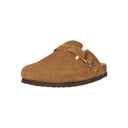 NOU Damen Hausschuh "Corwin", Gr. 42, braun, Rindsleder, Schuhe, mit verstellbarer Schnalle