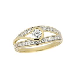 Firetti Damen Goldring "Schmuck Geschenk Gold 333 Damenring Goldring", 17, Gelbgold 333, 8,2mm, gold, Gelbgold 333, Fingerringe, mit Zirkonia (synth.)