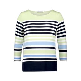 Betty Barclay Basic Shirt mit U-Boot-Ausschnitt in Green/Light Blue | Gr.: 46