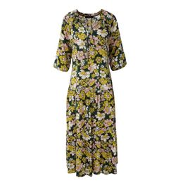 Aniston CASUAL Sommerkleid in dunkelgr&uuml;n-mais-rosa-wei&szlig; | Gr.: 42