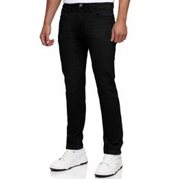 INDICODE Herren Regular-fit-Jeans "INPittsburg", schwarz, Gr. 29, Abriebeffekte, Denim/Jeans, Obermaterial: 98% Baumwolle, 2% Elasthan, Jeans