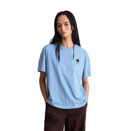 Marc O'Polo Damen T-Shirt "aus Basic Single Jersey", blau, Basic, Gr. S, MARC O'POLO DENIM, unifarben, Obermaterial: 100% Baumwolle, Shirts