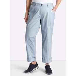 sheego Damen Webhose, blau, Gr. 46, unifarben, 97% Baumwolle, 3% Elasthan, Hosen