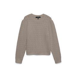 V&eacute;ro Moda VERO MODA Damen Strickpullover "VMDOFFY STITCH LS O-NECK PULLOVER NOOS"moon rock detail:melange, Gr. S, meliert, Strick, Obermaterial: 94% Polyester,