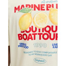 Jack & Jones PlusSize Herren T-Shirt "JORRIVIERA VINTAGE POSTER BACK TEE PLS", beige, Gr. 5XL, JACK & JONES PLUSSIZE, bedruckt, Jersey, Obermaterial: 100% Baumwolle,