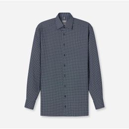 OLYMP Herren Langarmhemd "Luxor", blau, Gr. 45, Web, Obermaterial: 64% Baumwolle, 27% Polyester, 9% Elasthan, Hemden, Businesshemd, comfort fit,