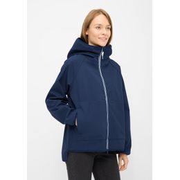 Derbe Damen Softshelljacke "Peutby", blau, Gr. 36, Obermaterial: 100% Polyester. Innenmaterial: 100% Polyester, Jacken, wasserabweisend, winddicht,