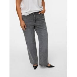 Vero Moda CURVE Damen High-waist-Jeans "VMCTESSA HR WIDE J RA206 GA CUR NOOS", blau, Gr. 50, unifarben, Denim/Jeans, Obermaterial: 99% Baumwolle, 1%