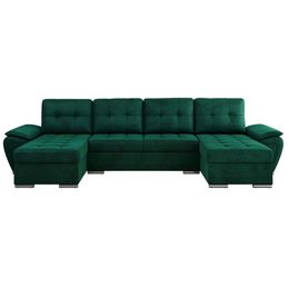 M&ouml;bel Kraft Wohnlandschaft mit Schlaffunktion Umbria gr&uuml;n Ma&szlig;e (cm): B: 336 H: 85 &raquo; M&ouml;bel Kraft