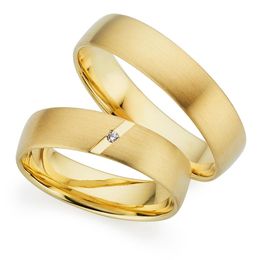 Phoenix PH&Ouml;NIX Damen Trauring "Schmuck Partnerring Ehering Verlobungsring Freundschaftsring", 61, 0,01 SI = kleine Einschl&uuml;sse mit Brillant, Silber 925