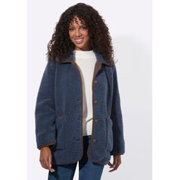 Casual Looks Damen Langjacke, blau, Gr. 46, unifarben, 100% Polyester, Jacken