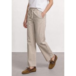 Street One Damen Bermudas, beige, Gr. 40, unifarben, Web, 66% Baumwolle, 30% Polyester, 4% Elasthan, Hosen, mit Wide Legs