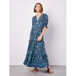 Apricot Damen Maxikleid "Sarasa Maxikleid", blau, Gr. 38, gemustert, gewebt, Obermaterial: 100% Viskose CV., Kleider, mit Blumenmuster