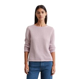 Marc O'Polo MARC O'POLO Damen Rundhalspullover, lila, Gr. XS, Strick, Obermaterial: 100% Baumwolle, Pullover, mit gerollten Kanten an Rundhalsausschnitt,