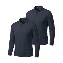 Normani 2er Set Herren Langarm Poloshirt Lyroe in Navy | Gr.: XXL