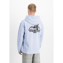 Herren Kapuzensweatshirt "US Scorpion Backprint Hoodie"artic blau, Gr. XL, Alpha Industries, Obermaterial: 80% Baumwolle, 20% Polyester, Sweatshirts