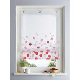 Heine Raffrollo in wei&szlig;-rot | Gr.: 140-x-60-cm