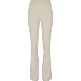 Urban Classics Damen Leggings "Urban Classics Damen Ladies Recycled High Waist Flared Leggings", beige, Gr. 4XL, unifarben, 78% Polyester, 22%