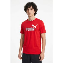 Puma Herren T-Shirt "ESS NO 1 LOGO TEE", rot, Gr. XL, unifarben, Jersey, Obermaterial: 100% Baumwolle, Shirts, sportlicher Stil, Kurzarm,