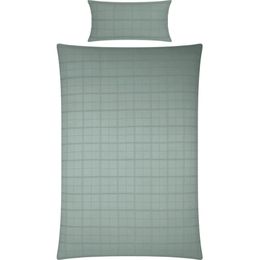 Erwin M&uuml;ller Erwin M&uuml;ller Mako-Damast Bettw&auml;sche Passau in salbei | Gr.: 200x200 cm (40x80 cm)
