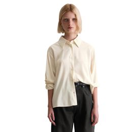 Marc O'Polo Damen Langarmbluse "relaxed fit aus LENZING ECOVERO "wei&szlig; blush, Gr. L, MARC O'POLO DENIM, unifarben, Web, Obermaterial: 100% Viskose, Blusen