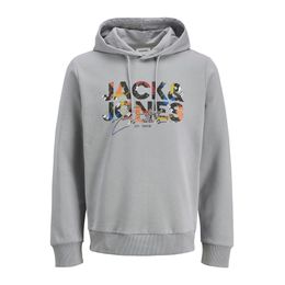 Jack & Jones JACK & JONES Sweatshirt 'JJGeplas' male size L Azure / Grey / Lobster / Black