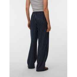 V&eacute;ro Moda VERO MODA Damen Schlupfhose "VMROSIE MW WIDE PANT NOOS"sky captain stripes:wei&szlig; pinstripes, Gr. M, gestreift, Web, Obermaterial: 85% Viskose, 15%