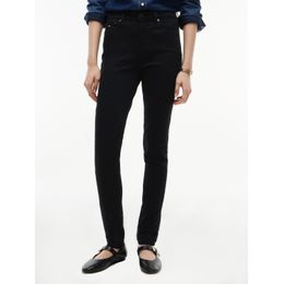 Tommy Jeans Damen Skinny-fit-Jeans "NORA MD SKN", schwarz, Gr. 29, unifarben, Denim/Jeans, Obermaterial: 90% Baumwolle, 8% Elastomultiester, 2%