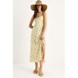 Bl&uuml;hendes Midi-Kleid mit Schlitz