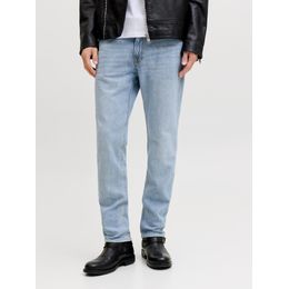 Jack & Jones JACK & JONES Herren Regular-fit-Jeans "JJICLARK im Used-Look, Stretchkomfort und niedrige Leibh&ouml;he", blau, Gr. 31, Abriebeffekte, Denim/Jeans,