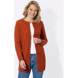 Classic Basics Damen Longstrickjacke, orange, Gr. 42, unifarben, 100% Polyacryl, Strickjacken