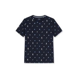 OLYMP Herren T-Shirt "OLYMP Casual Wirk, T-Shirt"marine, Gr. M, 70% Baumwolle, 30% Leinen, Shirts