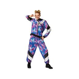 TecTake Retro-Trainingsanzug, in blau, Jacke und Hose im gl&auml;nzenden Retro-Look | Gr.: XL