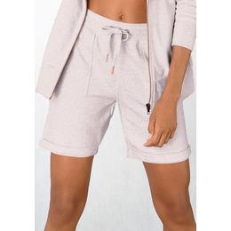 Damen Bermudas, BENCH. LOUNGEWEAR, Gr. 52, beige, Sweatware, Obermaterial: 90% Baumwolle, 10% Polyester, meliert, unifarben, Basic, Hosen, mit