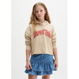 Marc O'Polo MARC O'POLO M&auml;dchen Kapuzensweatshirt, beige, Gr. 152, Sweatware, Obermaterial: 100% Baumwolle, Sweatshirts, f&uuml;r M&auml;dchen, verk&uuml;rzte L&auml;nge mit