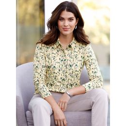 Classic Basics Damen Poloshirt "Poloshirt", gelb, Gr. 42, gebl&uuml;mt, gemustert, 100% Baumwolle, Shirts