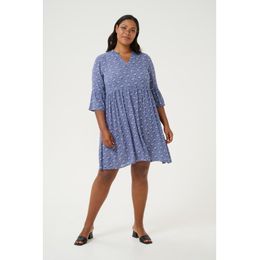 Kaffe curve Kleid KClaurena A-shape in Blue/Chalk Flower Print | Gr.: 48