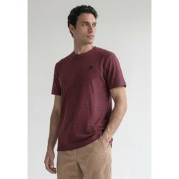 Street One MEN Herren T-Shirt, rot, Gr. S, unifarben, Web, 96% Baumwolle, 4% Polyester, Shirts, mit Rundhalsausschnitt