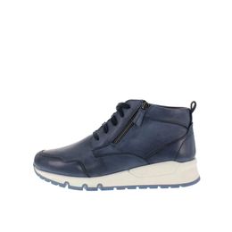 Casual Looks Damen Stiefelette, Gr. 42, blau, Glattleder, Veloursleder, Schuhe